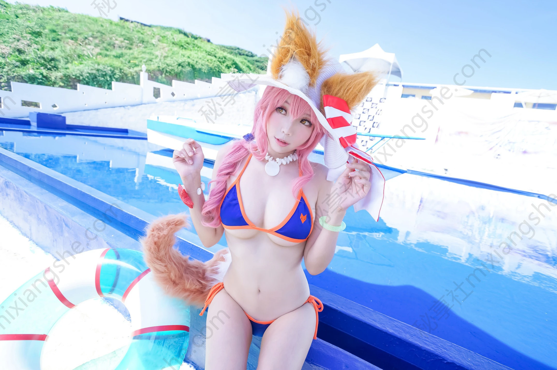 【泳池小妖精】Cosplay ElyEE子 玉藻前泳装 - 秘享社